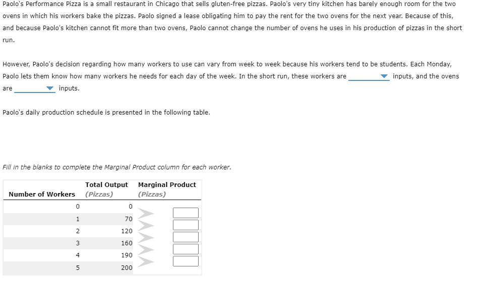 Solved Paolo's Performance Pizza is a small restaurant in | Chegg.com