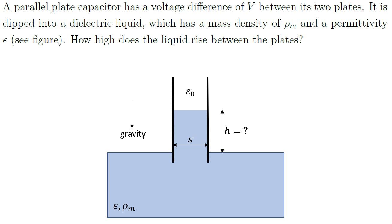 Solved A parallel plate capacitor has a voltage difference | Chegg.com