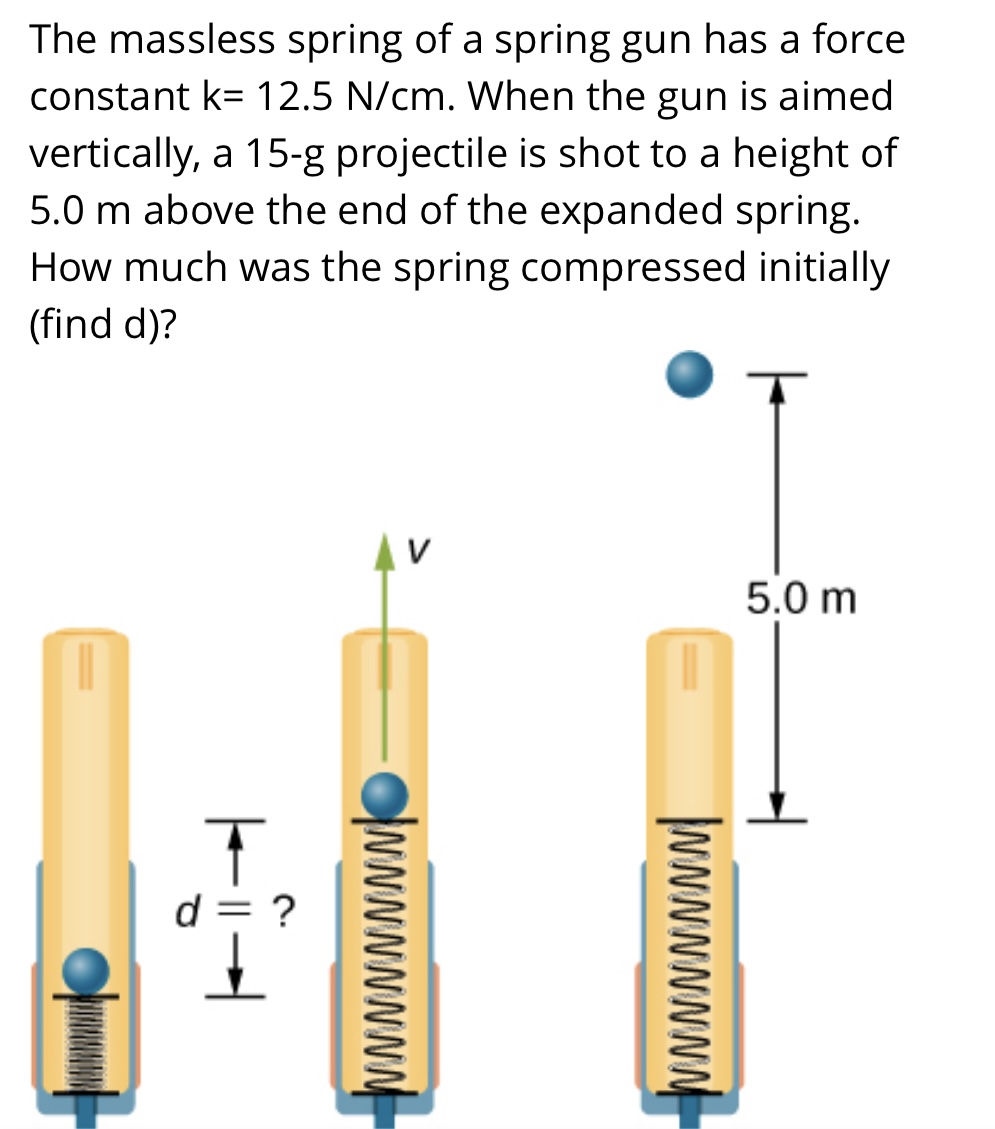 Solved The massless spring of a spring gun has a | Chegg.com