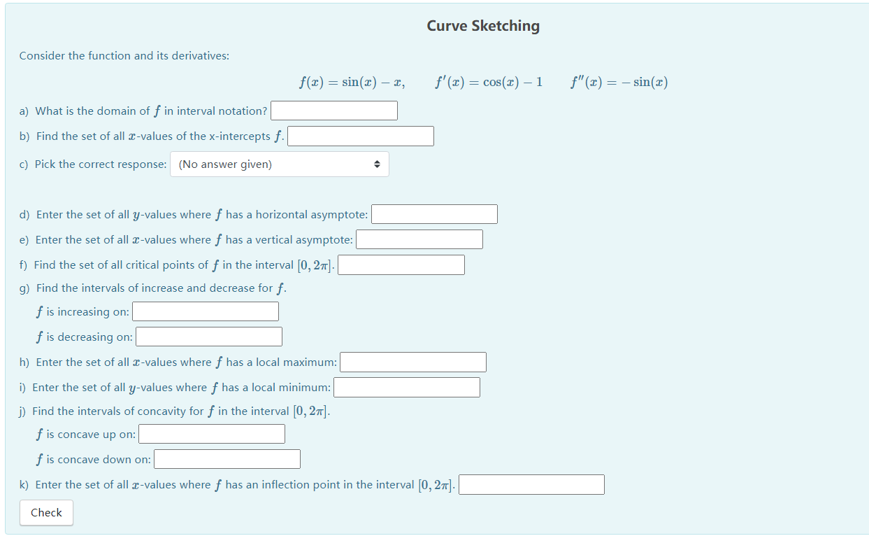 Solved Curve Sketching Consider the function and its | Chegg.com