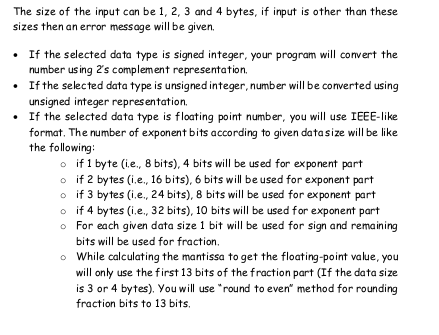 The size of the input can be 1, 2, 3 and 4 bytes, if | Chegg.com