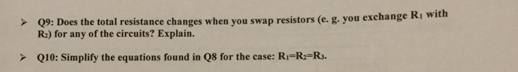 Solved Figure 2 R, R2 R3 R2 > Q8: What equations describe | Chegg.com