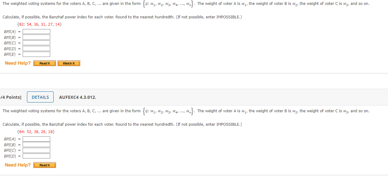The weighted voting systems for the voters A,B,C,… | Chegg.com