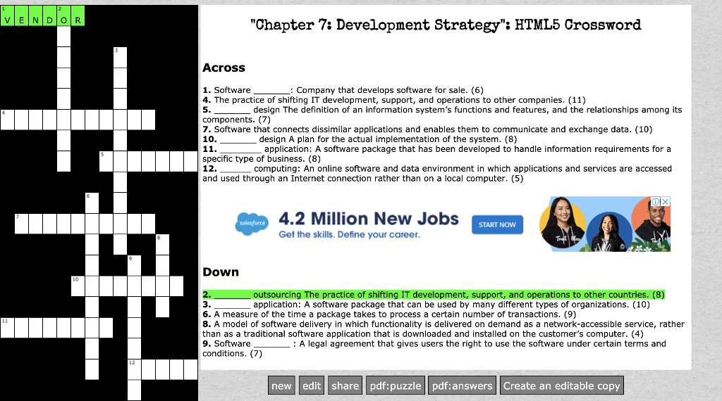 Solved DOR "Chapter 7: Development Strategy": HTML5 | Chegg.com