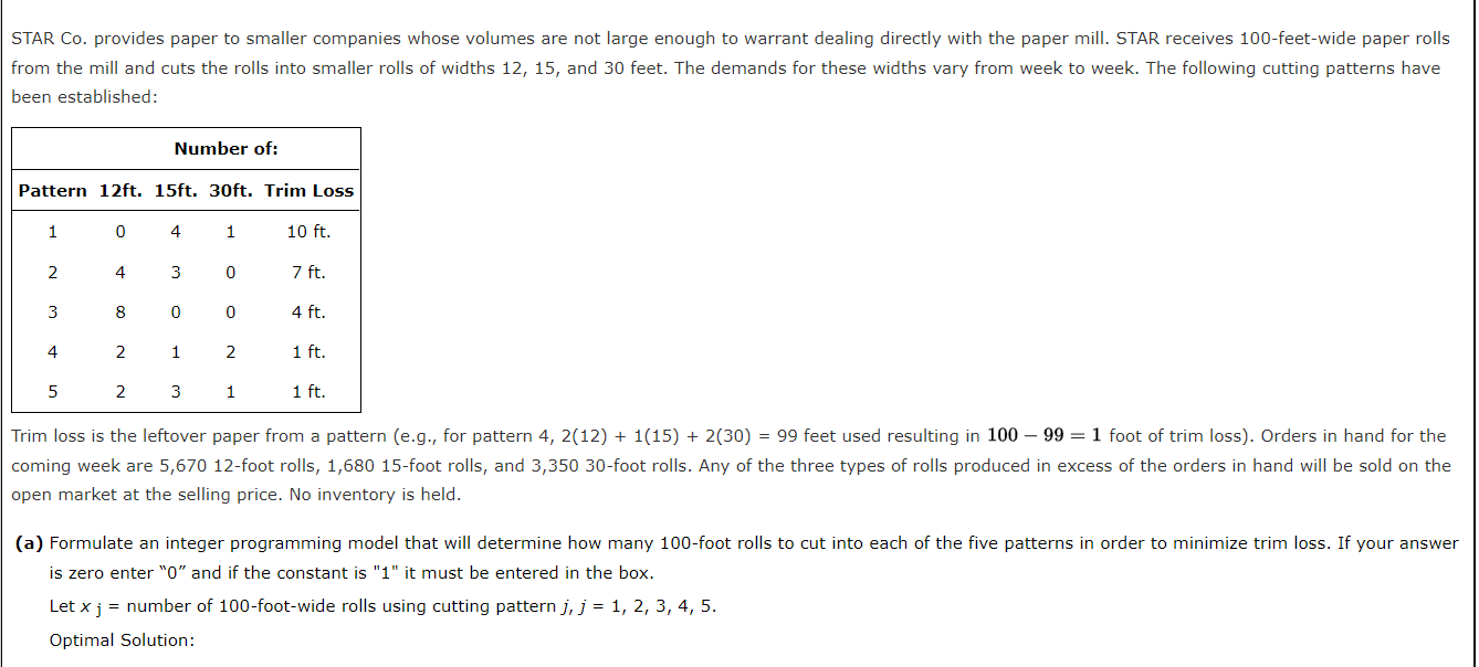 Solved STAR Co. provides paper to smaller companies whose | Chegg.com