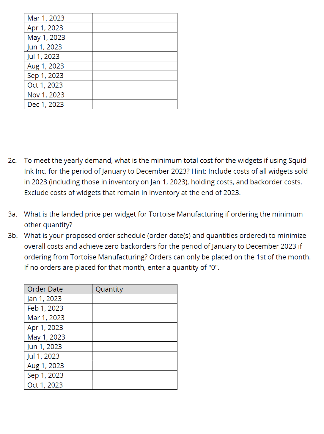Solved Appendix A: We Sell Widgets Company (WSW) is a | Chegg.com