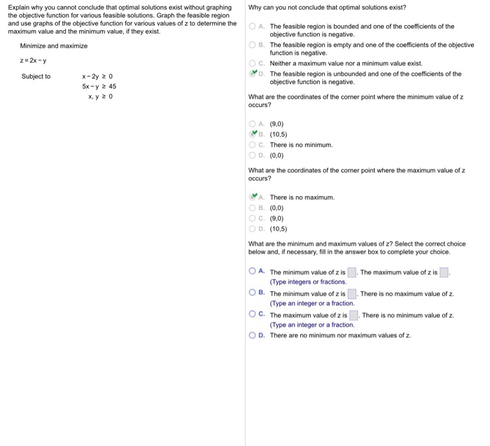 Solved Explain why you cannot conclude that optimal | Chegg.com