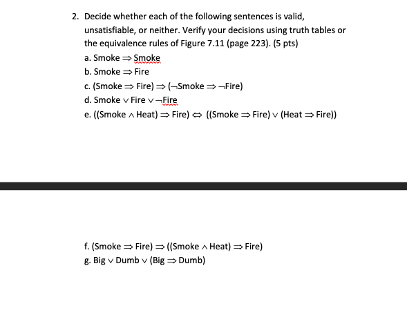 Solved 2. Decide whether each of the following sentences is | Chegg.com