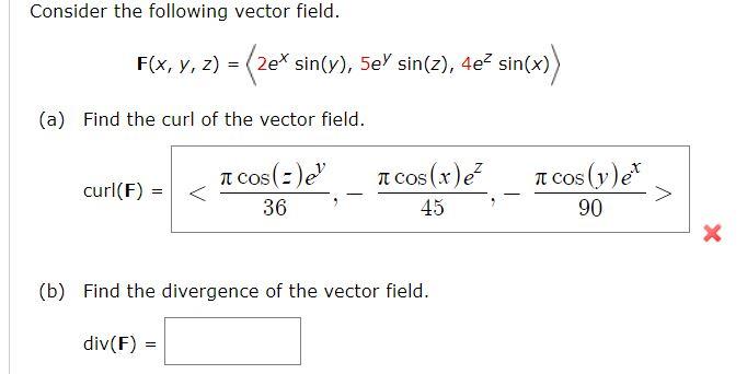 Solved Consider the following vector field. | Chegg.com