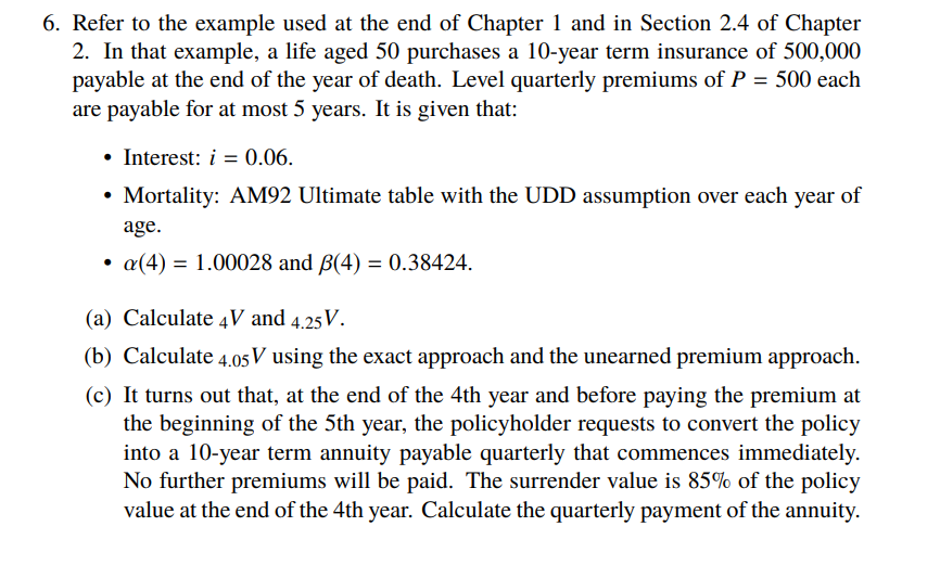 Solved 6. Refer to the example used at the end of Chapter 1 | Chegg.com