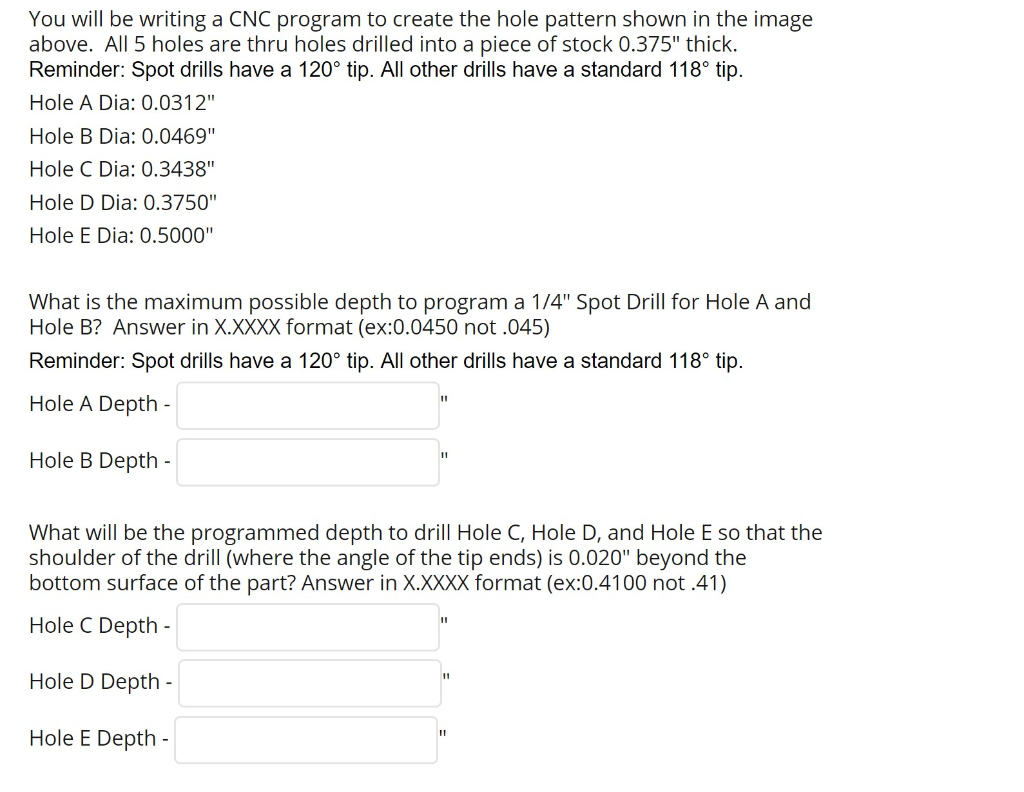 Solved Hole A Hole B Hole C Hole D Hole E You will be | Chegg.com