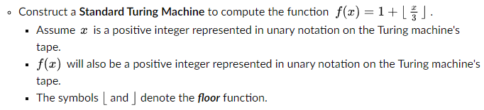 Solved Construct A Standard Turing Machine To Compute The 
