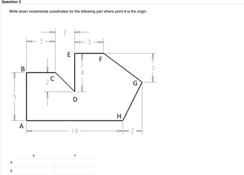Solved Question 3 Write Down Incremental Coordinates For The 7865