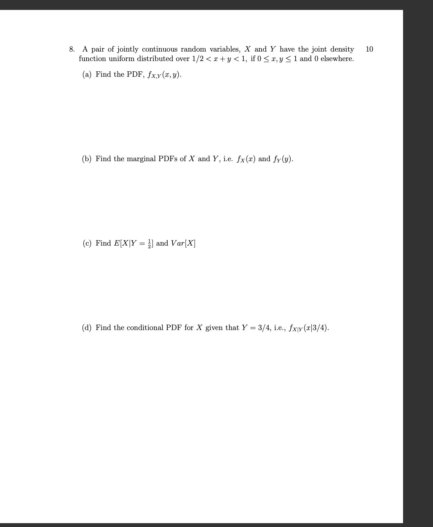 Solved A Pair Of Jointly Continuous Random Variables X ﻿and 