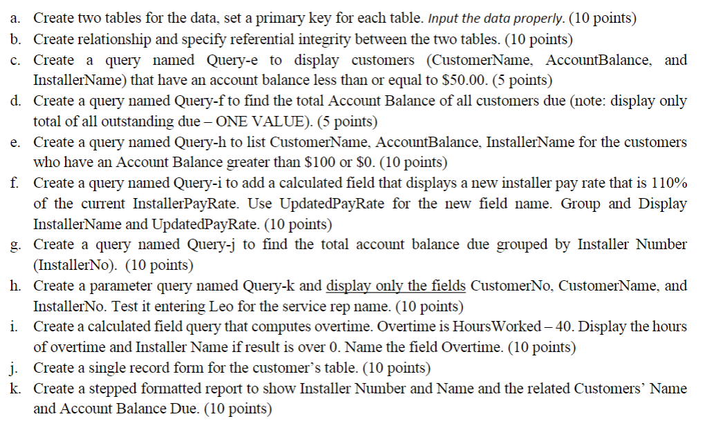 1. Description Properly name your tables Customer and | Chegg.com