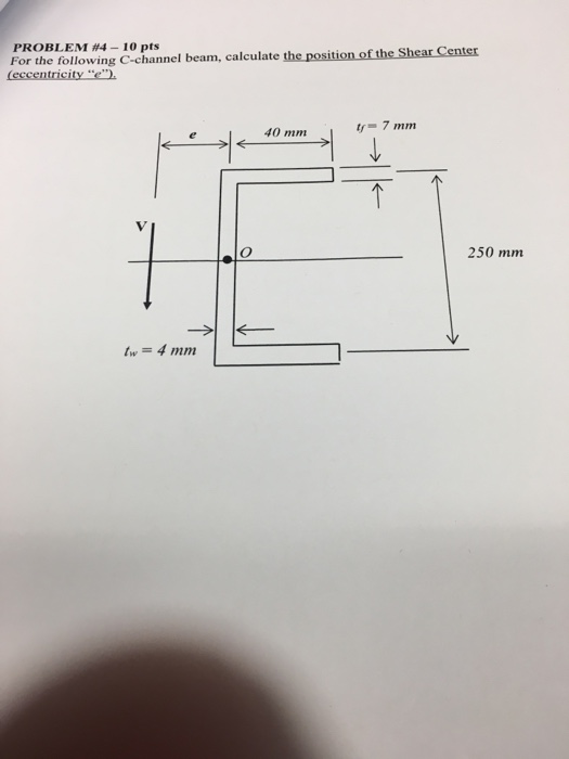 Solved For the following C-channel beam, calculate the | Chegg.com