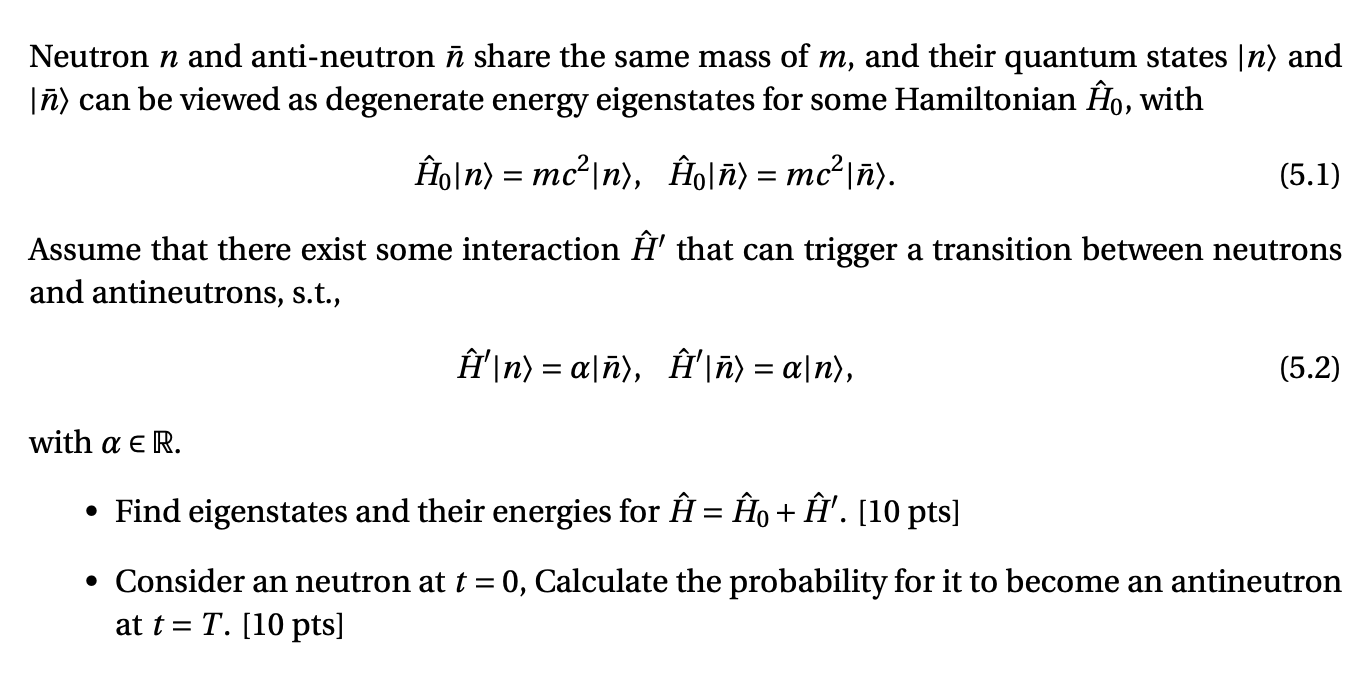 Solved Neutron n and anti-neutron nˉ share the same mass of | Chegg.com