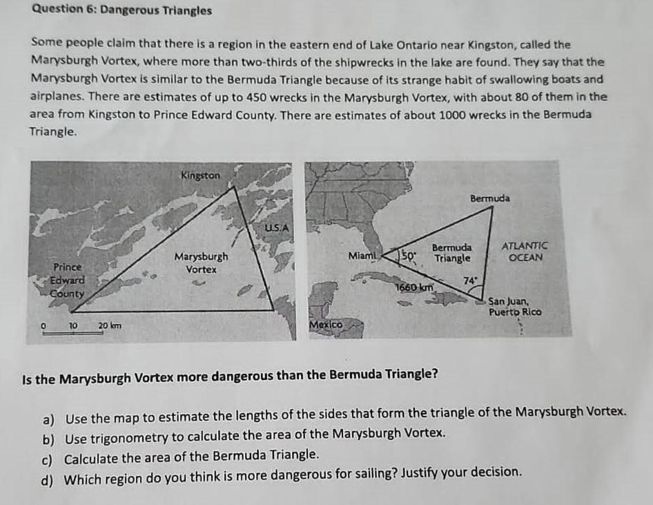 Solved Question 6: Dangerous Triangles Some people claim | Chegg.com