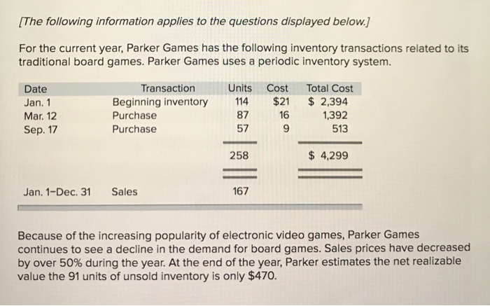 Solved The following information applies to the questions | Chegg.com