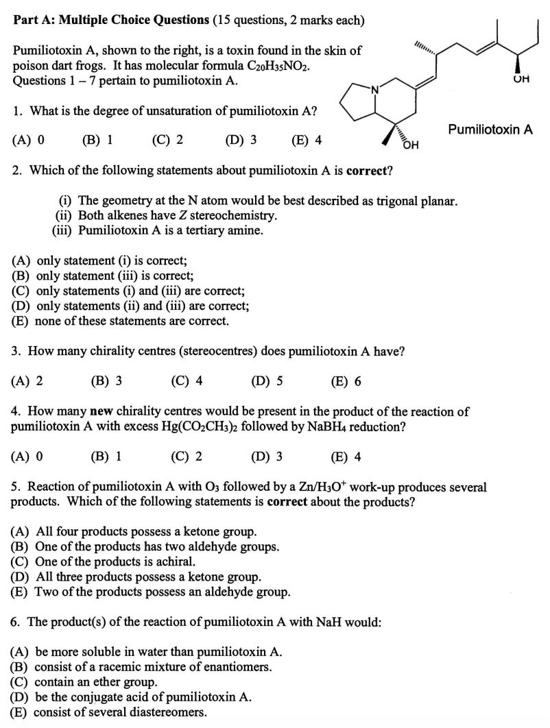 Solved Part A: Multiple Choice Questions (15 questions, 2 | Chegg.com
