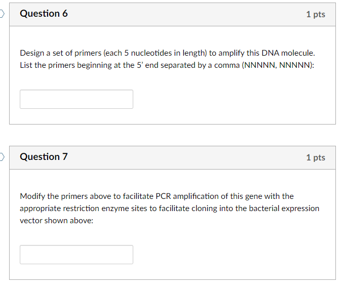 Solved Genetic Technology 1: PCR/cloning. Use the following | Chegg.com
