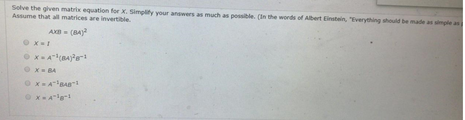 Solved Solve the given matrix equation for X. Simplify your | Chegg.com