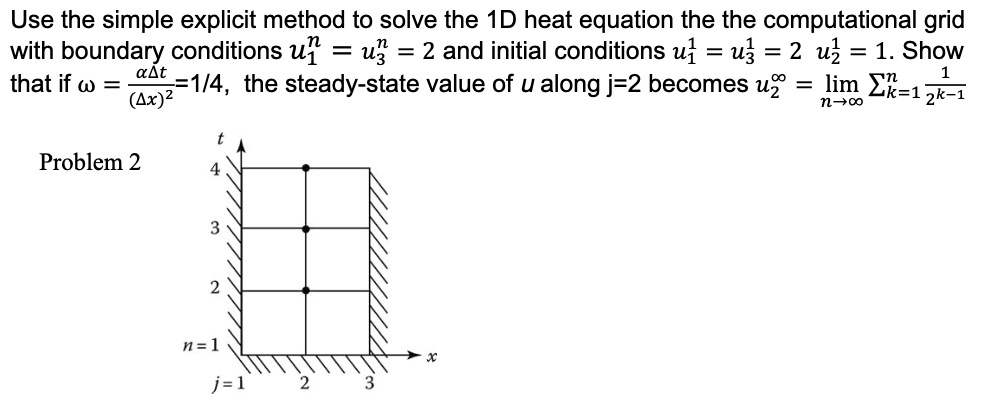 Solved Use the simple explicit method to solve the 1D heat | Chegg.com