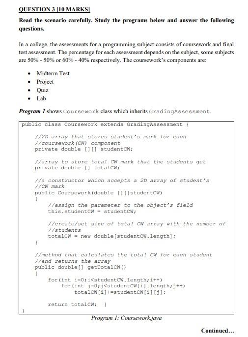 Solved QUESTION 3 10 MARKSI Read the scenario carefully. | Chegg.com