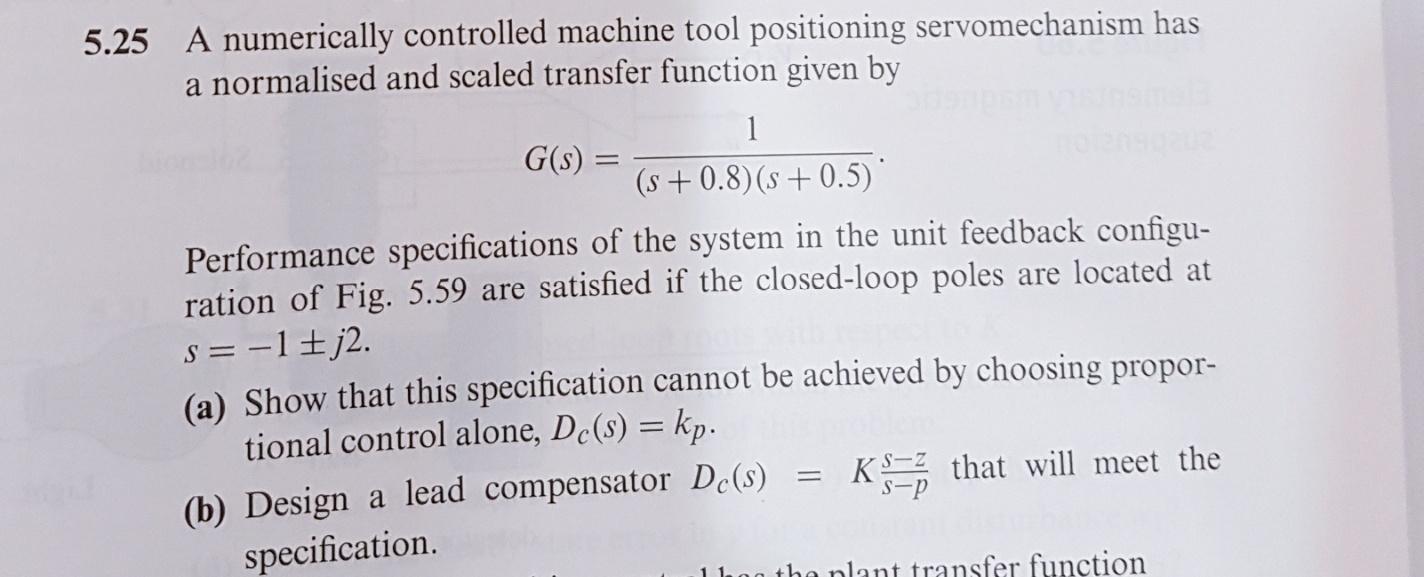 Solved + Figure 5.59 RO Σ D.(5) G(S) ΟΥ Unity feedback | Chegg.com
