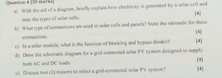 Solved Question 4 [20 marks] a) With the aid of a diagram, | Chegg.com