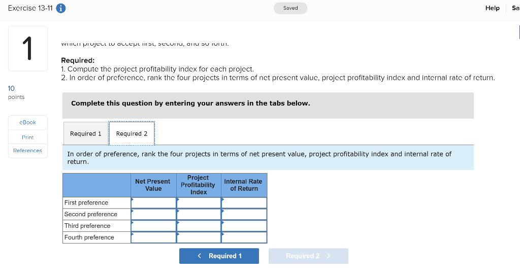 Solved Exercise 13-11 Saved Help Save & Exit Subm Check my | Chegg.com