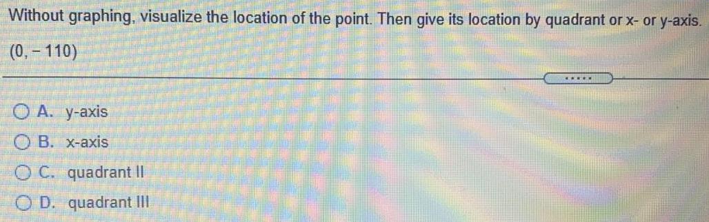 Solved Without graphing, visualize the location of the | Chegg.com