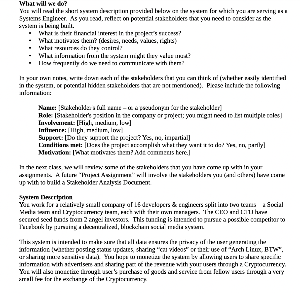 What will we do? You will read the short system | Chegg.com