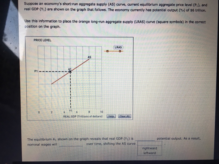 Solved 8. The long-run aggregate supply curve Aa Aa Suppose | Chegg.com