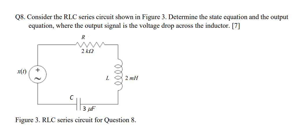 Solved Q8. Consider the RLC series circuit shown in Figure | Chegg.com