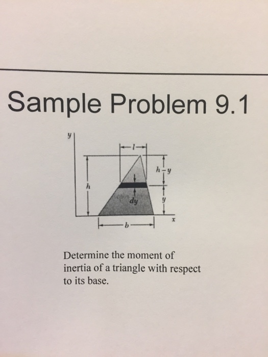 Solved Determine the moment of inertia of a triangle with | Chegg.com