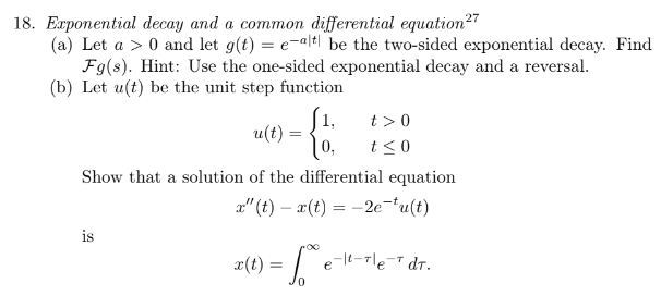 Solved 8. Exponential decay and a common differential | Chegg.com