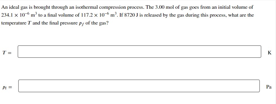 Solved An ideal gas is brought through an isothermal | Chegg.com
