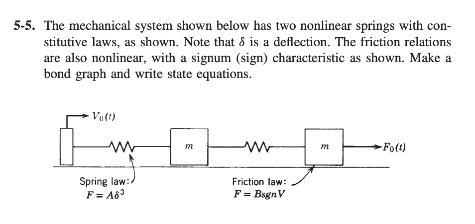 Solved 5. The mechanical system shown below has two | Chegg.com