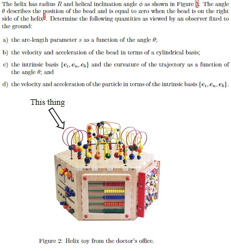 The helix has radius R and helical inclination angle | Chegg.com