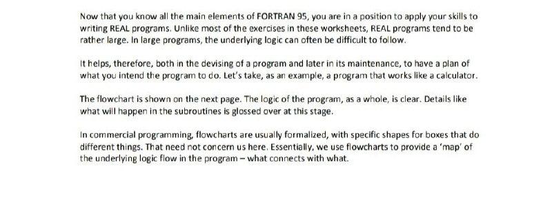 Now that you know all the main elements of FORTRAN | Chegg.com