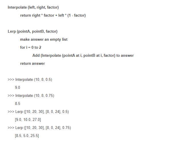Solved Interpolate (left, right, factor) return right factor | Chegg.com