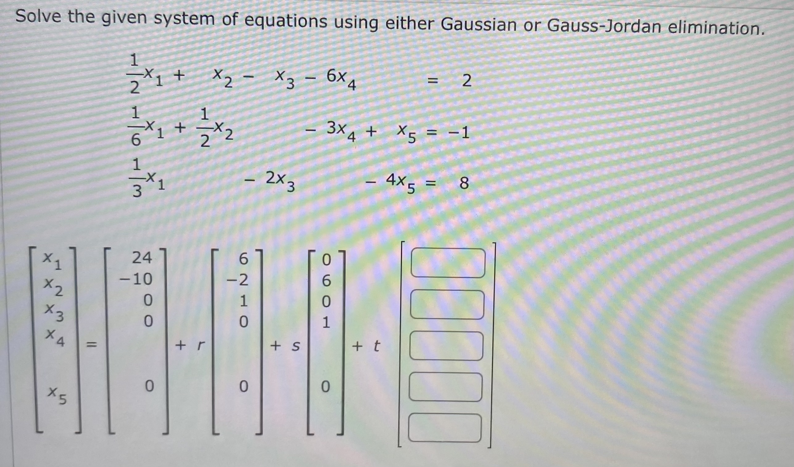 Solved Solve the given system of equations using either | Chegg.com