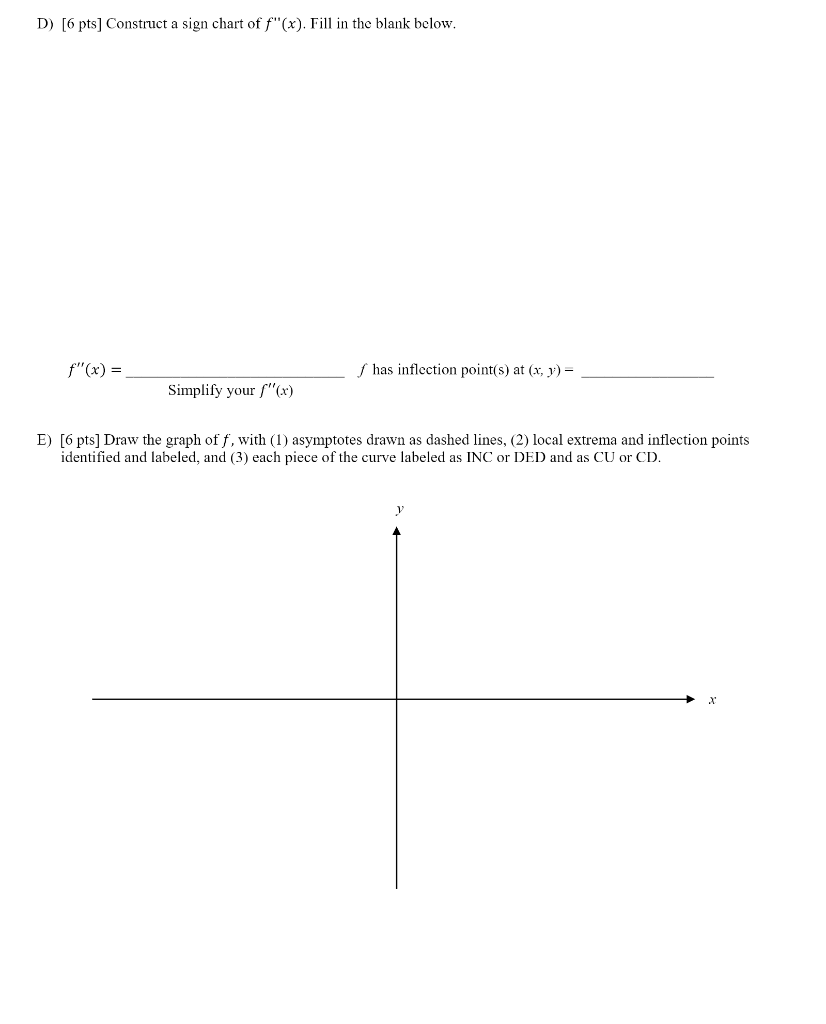 Solved 2x - 3 For the function f, complete the following | Chegg.com