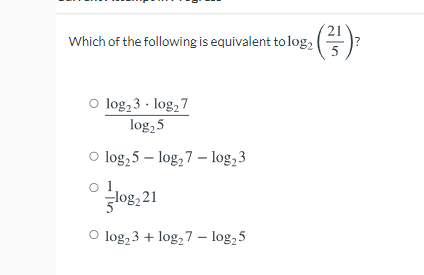 Solved Which of the following is equivalent to log2 ( ) | Chegg.com