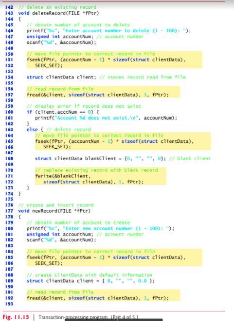 This class is C programming Project from Ch 11. Refer | Chegg.com