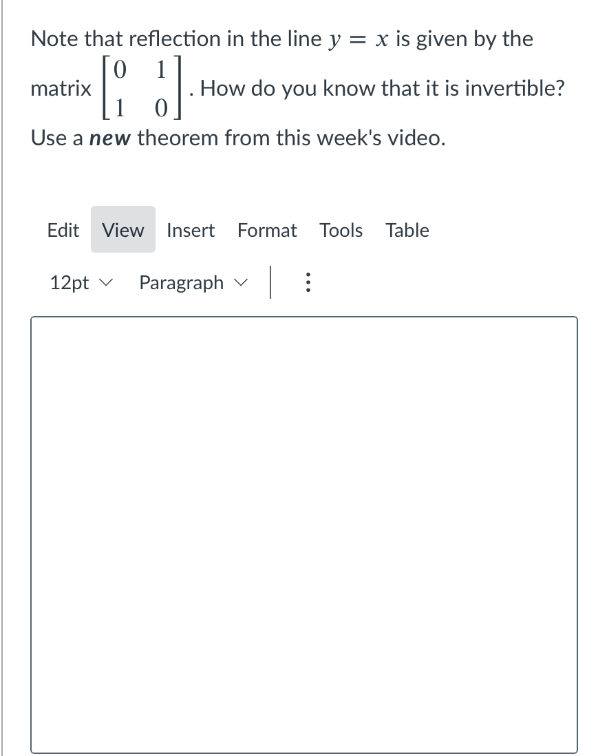 Solved Note that reflection in the line y = x is given by | Chegg.com