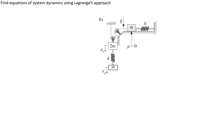 Solved Find equations of system dynamics using Lagrange's | Chegg.com