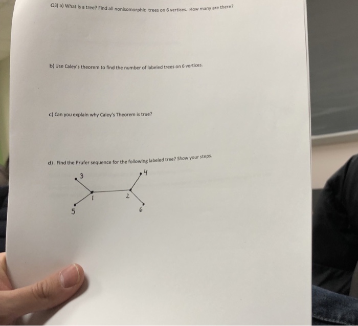 Solved Q3) a) What is a tree? Find all nonisomorphic trees | Chegg.com