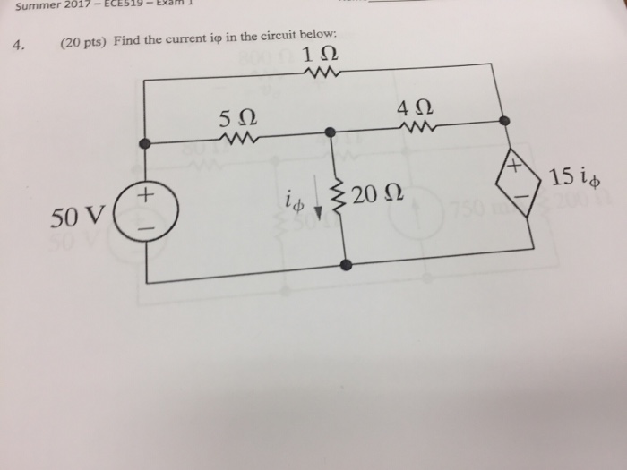 Solved Find the current i phi in the circuit below: | Chegg.com